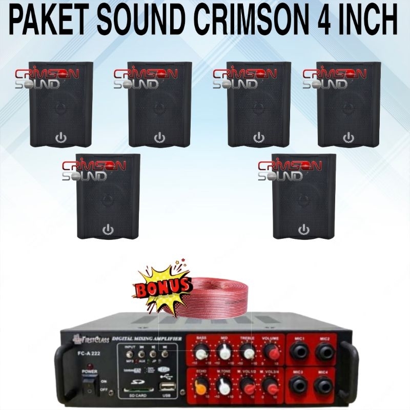 Jual PAKET SOUND SYSTEM INDOOR DAN OUTDOOR PAKET 6 SPEAKER 4 INCH BISA ...