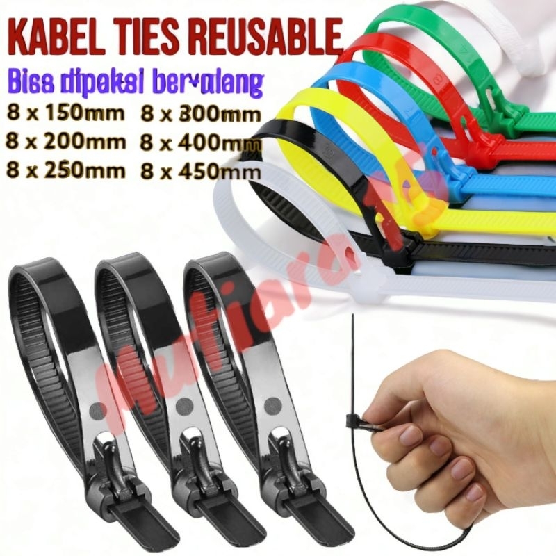 Jual Kabel Ties Zip Cable Organizer Reusable Bisa Di pakai ber-ulang ...