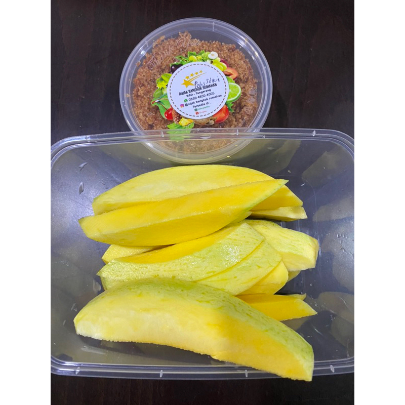 Jual paket rujak Mangga mengkel iris + bumbu rujak | Shopee Indonesia