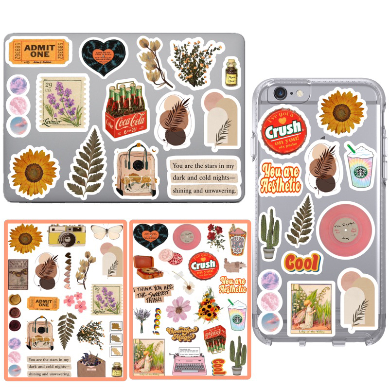 Jual Sticker Aesthetic Vintage Deco Glossy Tumblr Hp Laptop dan lain ...