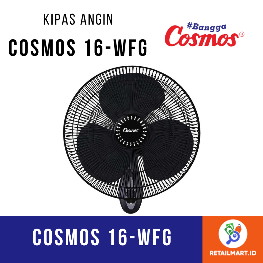 Jual COSMOS : WFG KIPAS ANGIN DINDING / WALL FAN 16" WFG HITAM | Shopee ...