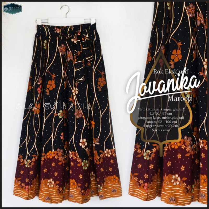 Jual Rok batik unggul jaya ungu wanita panjang payung jumbo murah ...