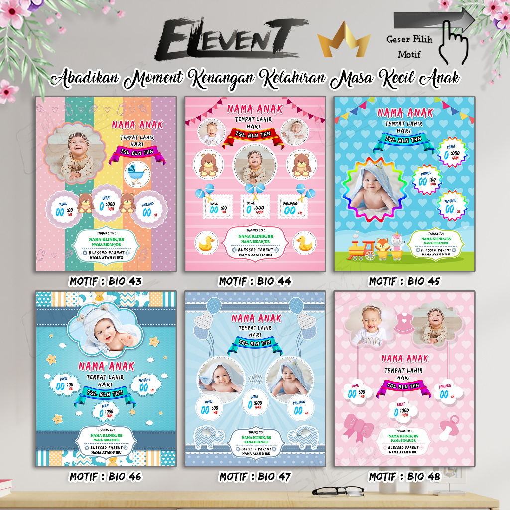 Jual Bikin Biodata Bayi Kayu 30x40cm Foto Gantung Hiasan Dinding ...