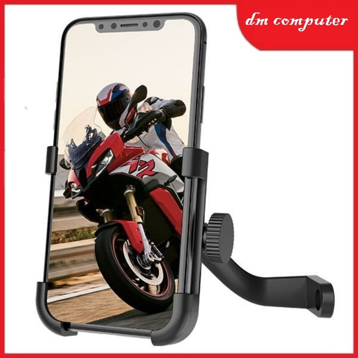 Jual Holder HP Motor Besi Spion Kuat Log On Mirror Bike Holder LO-CRH35 | Shopee Indonesia