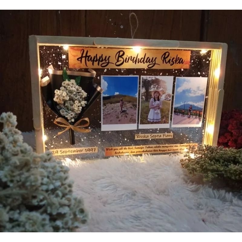 Jual HEXA FRAME BINGKAI HEXAGON KADO ULTAH WISUDA PERNIKAHAN ...