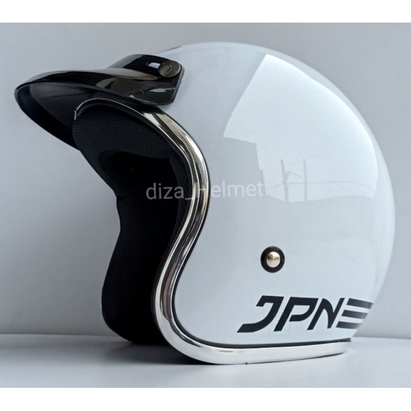 Jual Helm JPN List Chrome Putih Metalic | Shopee Indonesia