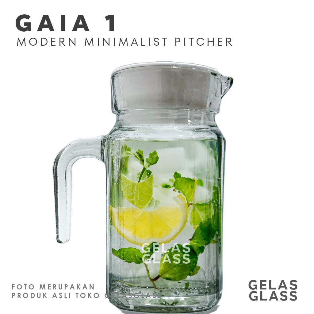 Jual Pitcher Kotak Garis Vertikal Lurus Gelas Transparan Bening Modern ...