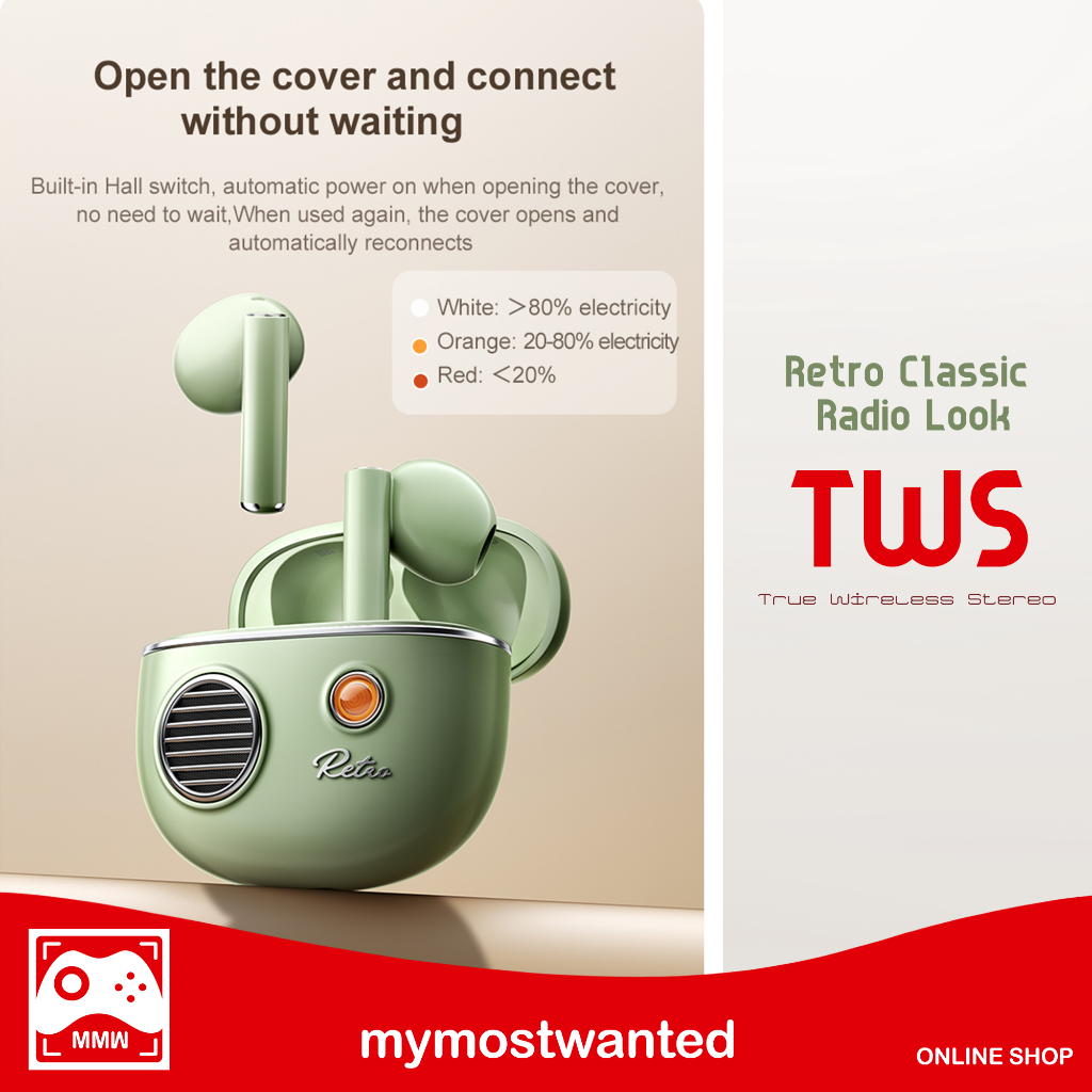 Jual Retro Vintage TWS Classic Radio look Bluetooth True Wireless ...