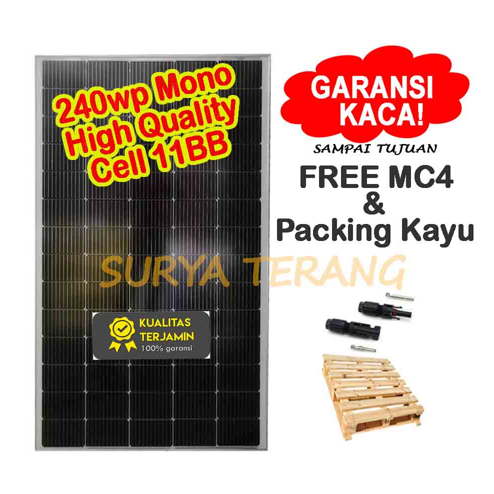 Jual Solar Panel Surya 240wp Mono Solar Cell 240wp Mono FREE Packing ...