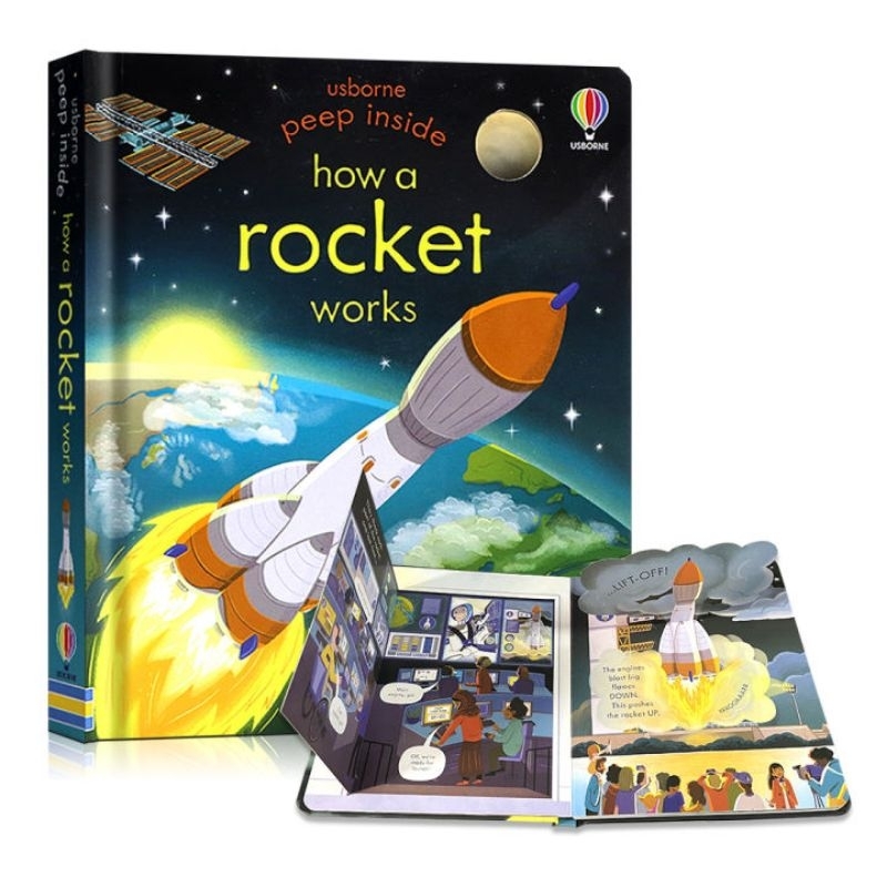 Jual Buku Anak Boardbook - Usborne Peep Inside How a Rocket works ...