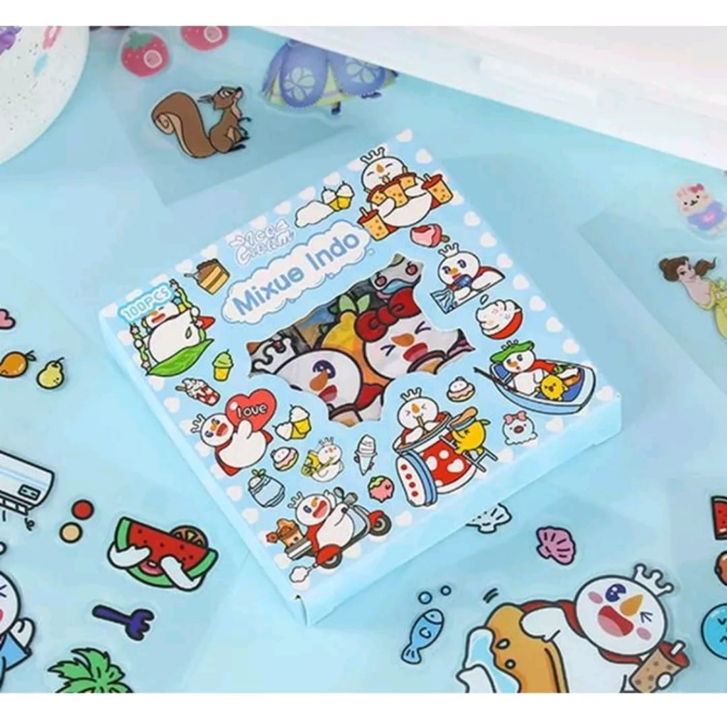 Jual Sticker Lucu Viral Mixue Rainbow Stiker Label Hp Buku Diary Isi ...