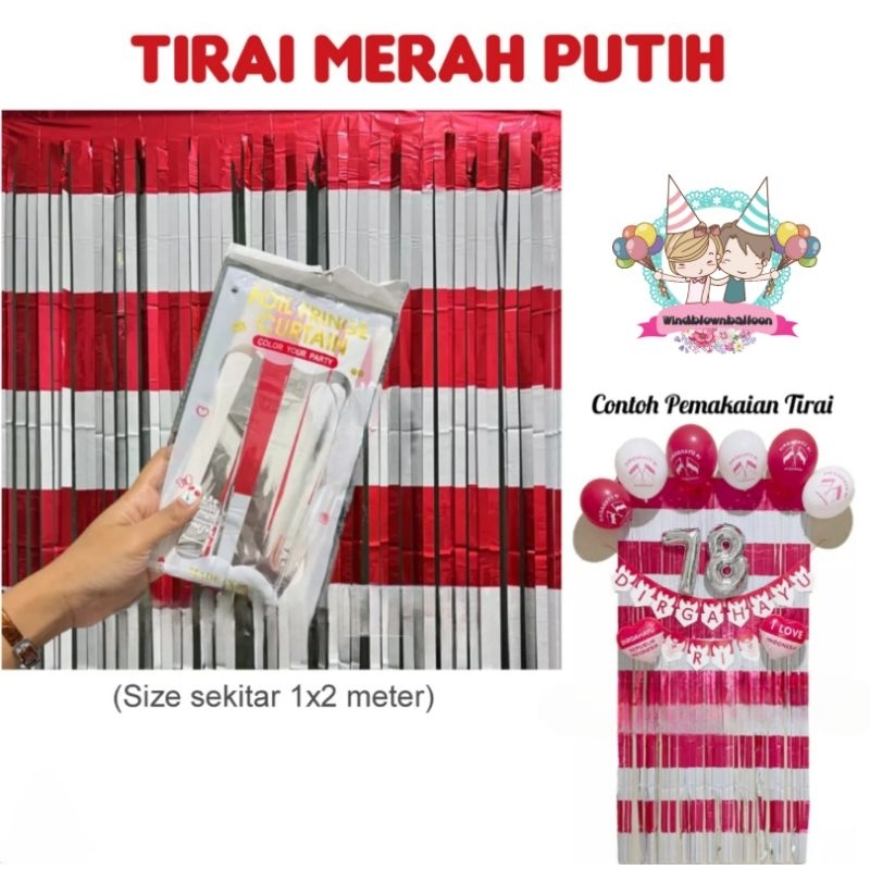 Jual WINDBLOWN BALON BACKDROP 17 AGUSTUSAN TIRAI FOIL MERAH PUTIH ...