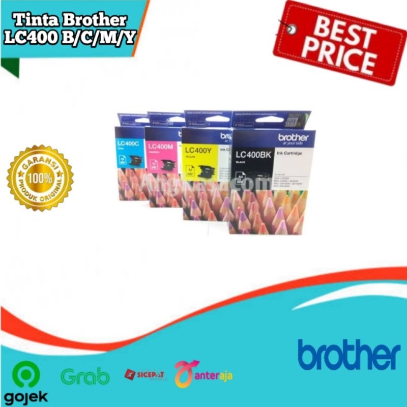Jual Tinta Brother LC400 LC 400 BK C M Y Original Ink Cartridge ...