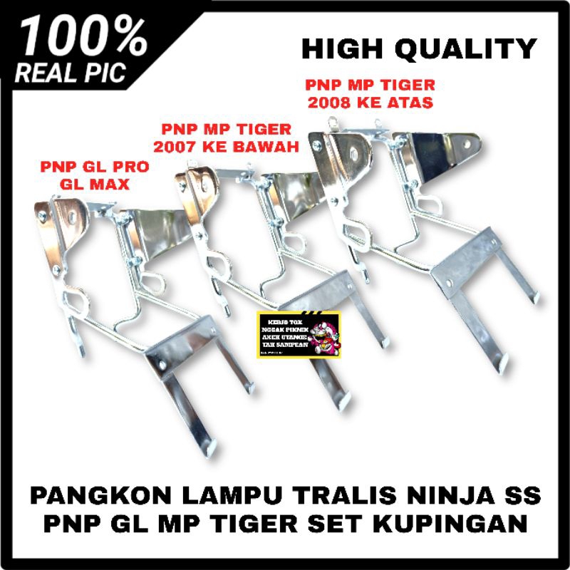 Jual BRACKET BRAKET LAMPU DEPAN NINJA SS S CROME PANGKON TRALIS ...