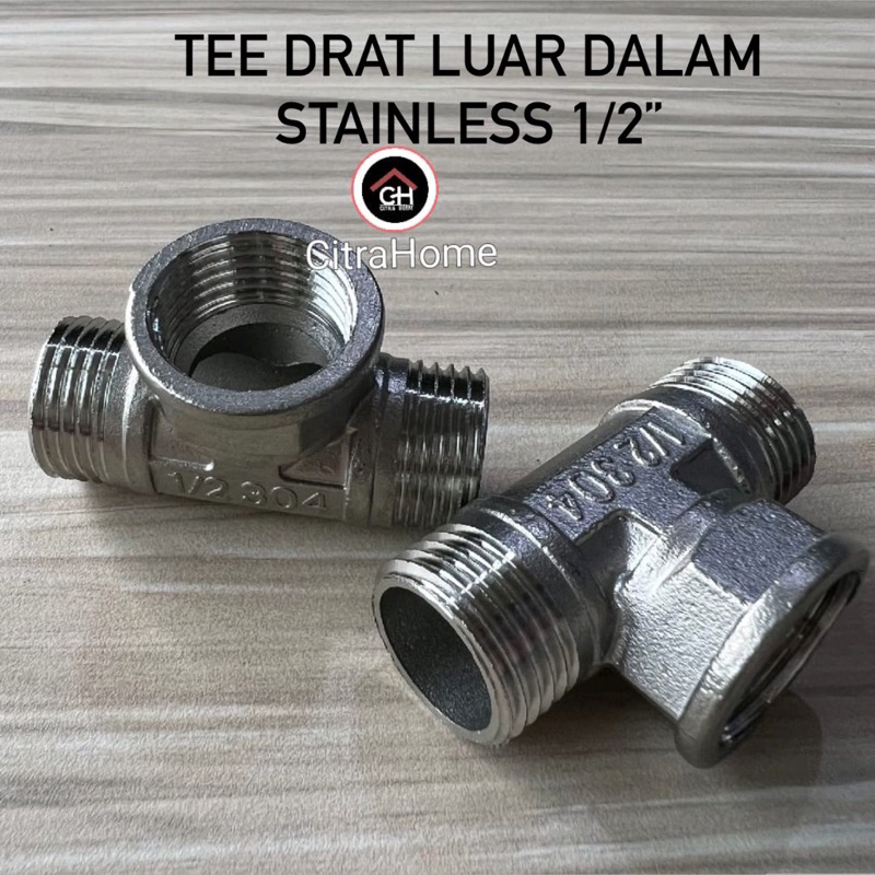 Jual Tee Drat Luar Dalam Stainless 1/2” | Shopee Indonesia