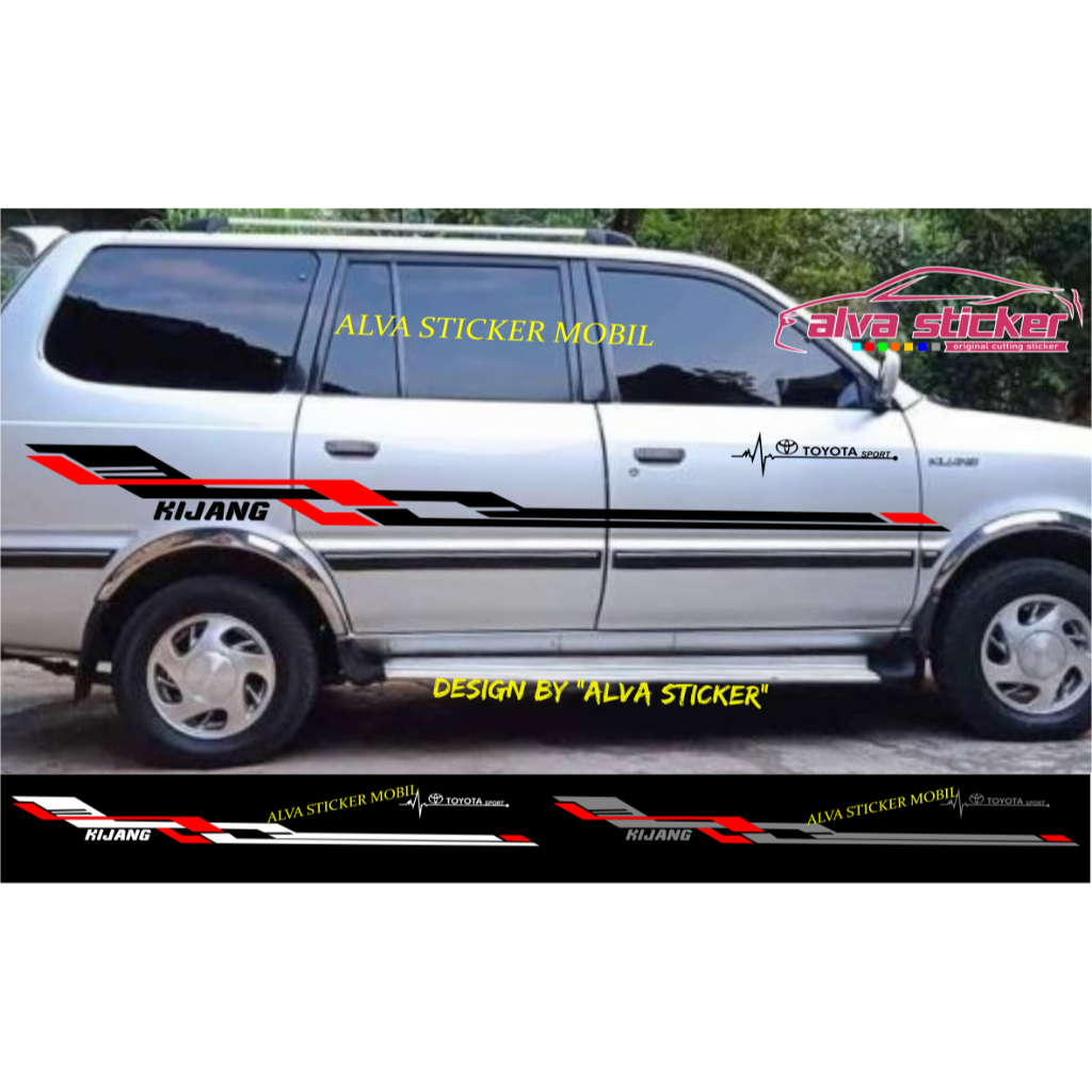Jual new design sticker kijang stiker kijang list cutting stripe side ...
