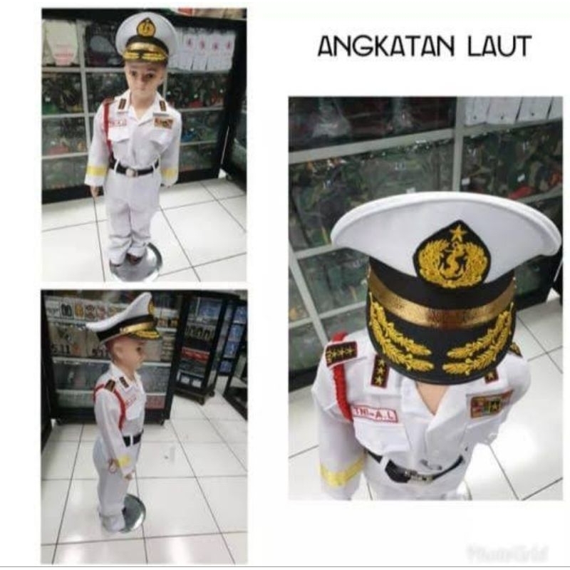 Jual Ready Baju Profesi Anak TNI AL Putih / KOSTUM ANAK TNI ANGKATAN LAUT CILIK / BAJU KARNAVAL ...