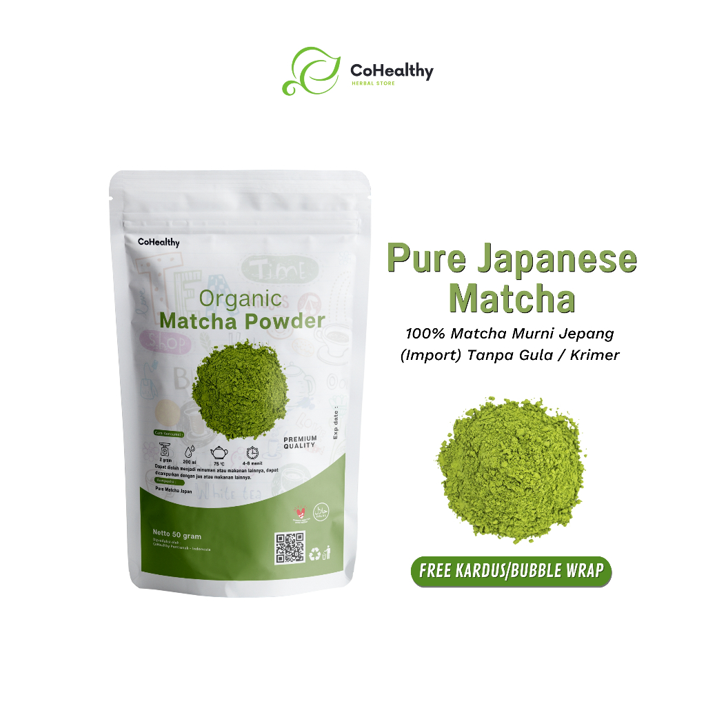 Jual Pure Matcha Powder Bubuk Macha Premium Japanese Murni Tanpa Gula ...