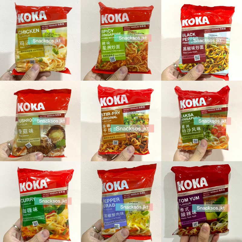Jual [PC] Koka Mie Instan Stir-Fry Original / Satay Chicken / Pepper ...