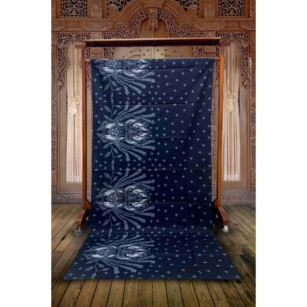 Jual KAIN BATIK SOLO NAVY KATUN PREMIUM PJG 2.40 LBR 1.10M HANDPRINT BN ...