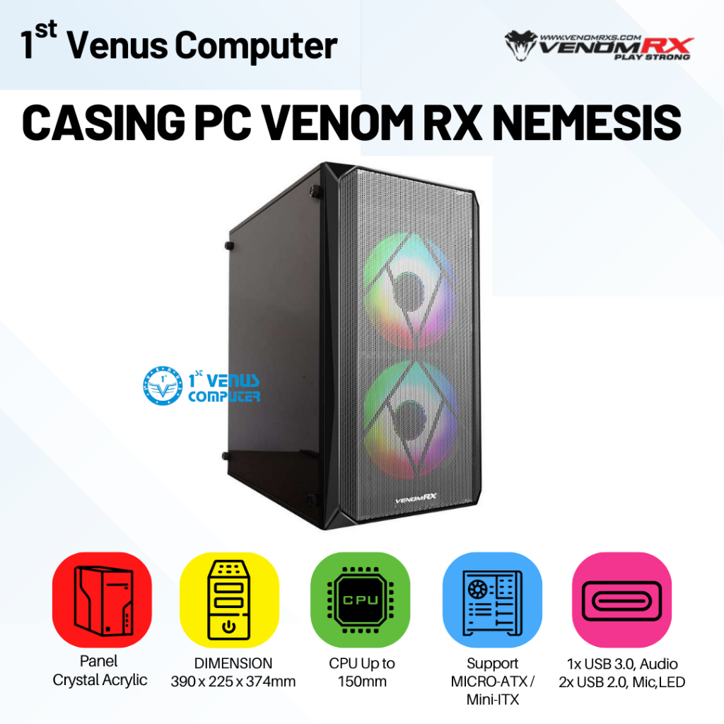 Jual CASING PC VENOM RX NEMESIS / CASE VENOM NEMESIS / CAS08-VEN ...