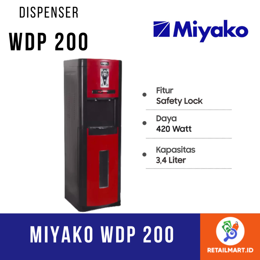 Jual MIYAKO : WDP-200 DISPENSER TINGGI GALON BAWAH WDP 200 PANAS NORMAL ...