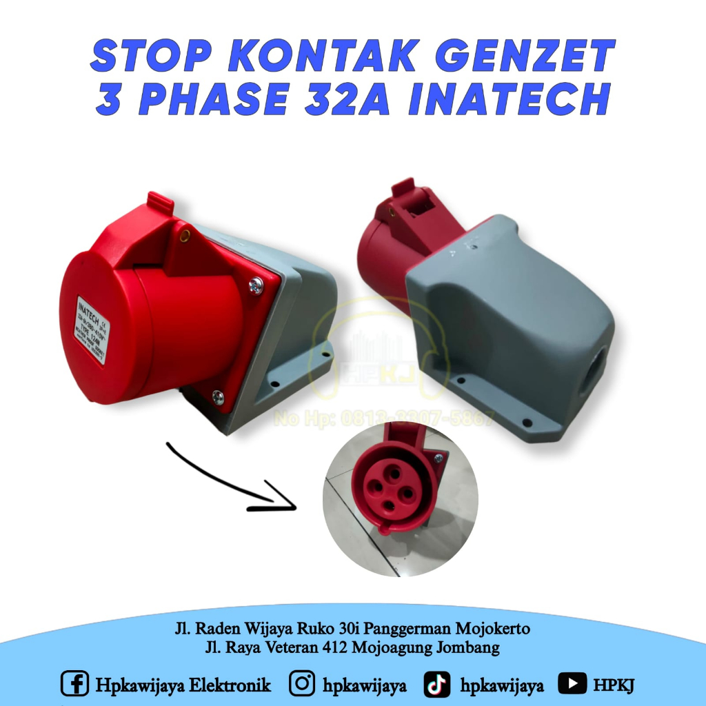 Jual SOKET GENZET 3 PHASE 32A INATECH plug mounting female genset 3 phase 32 ampere | Shopee ...