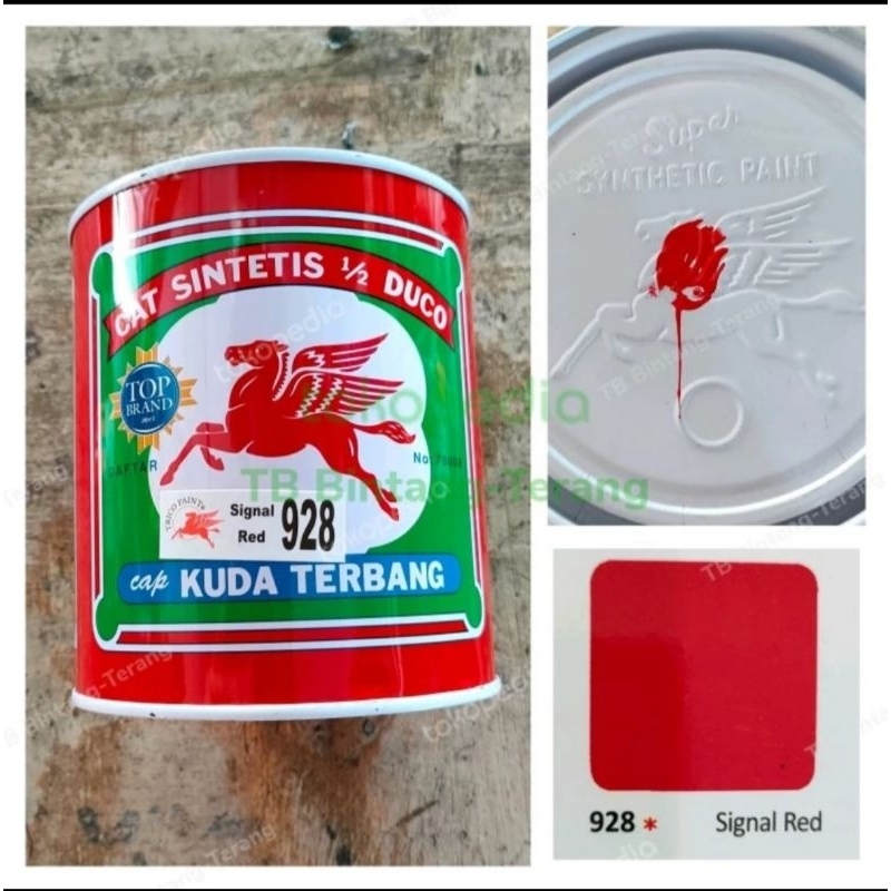 Jual Kuda Terbang 928 Signal Red Cat Minyak Besi Kayu Warna Merah 1 Kg ...