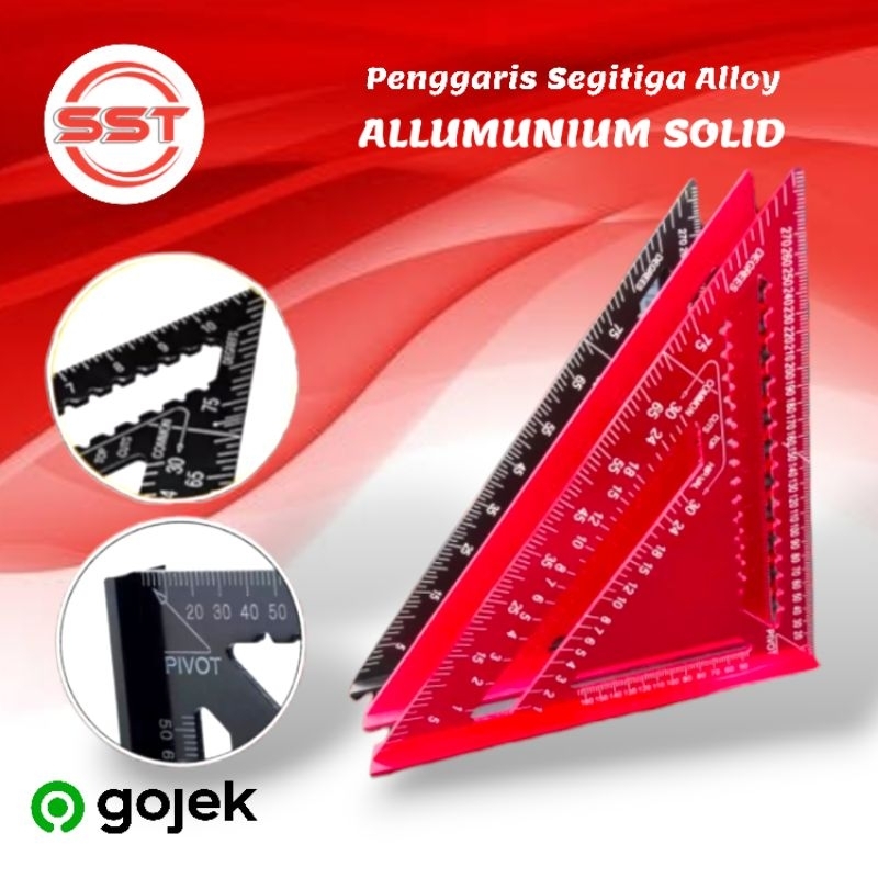 Jual Penggaris Segitiga 12inch Merah 30cm Speed Square | Shopee Indonesia