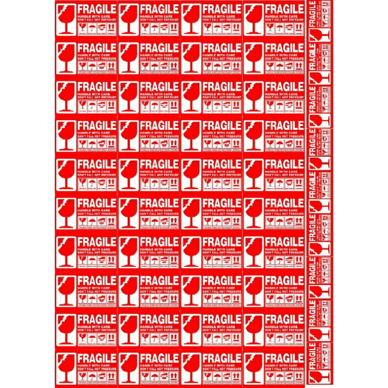 Jual STICKER LABEL FRAGILE UNTUK BARANG PAKET UKURAN A3 | Shopee Indonesia