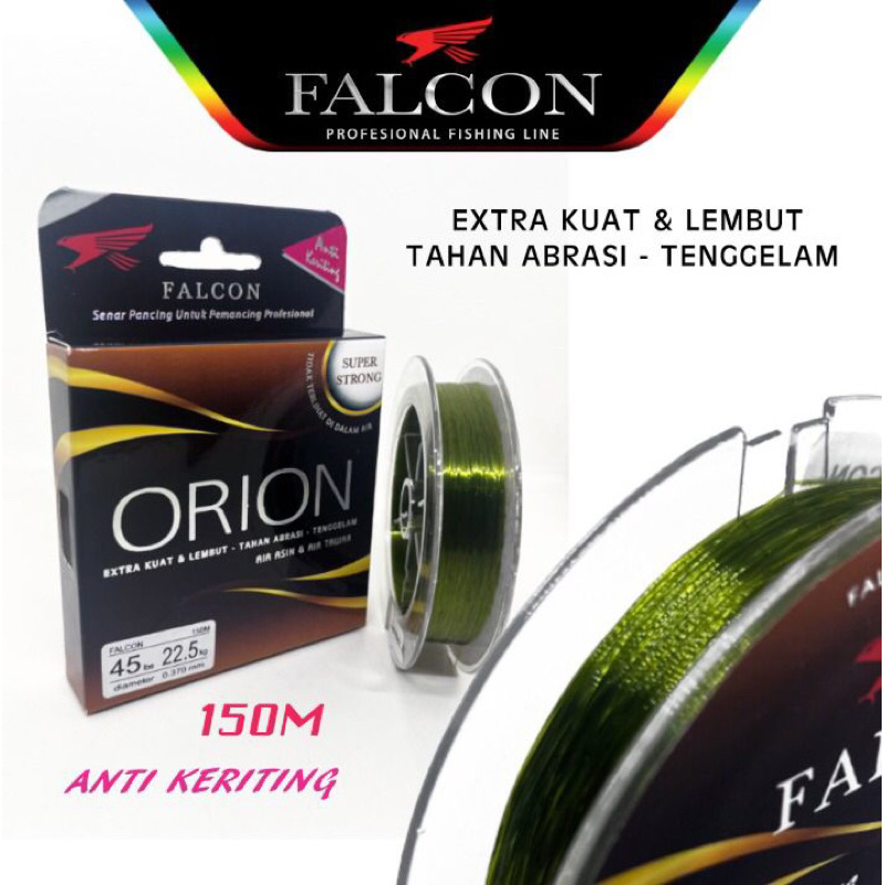 Jual SENAR FALCON ORION DAN MATTIS 150 METER LENGKAP UKURAN 0.18mm-0 ...