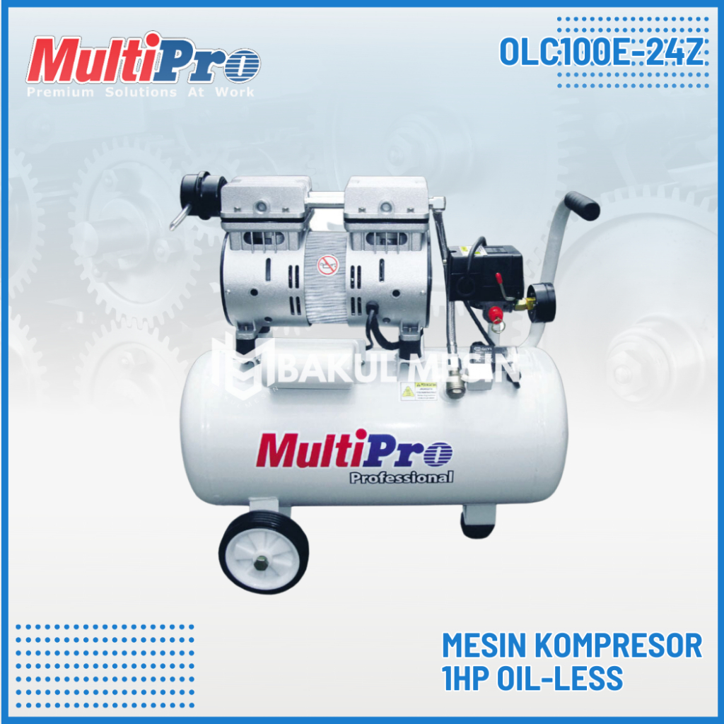 Jual MULTIPRO OLC100E-24Z Mesin Kompresor 1HP Oil-Less OLC 100 E-24 ZL ...