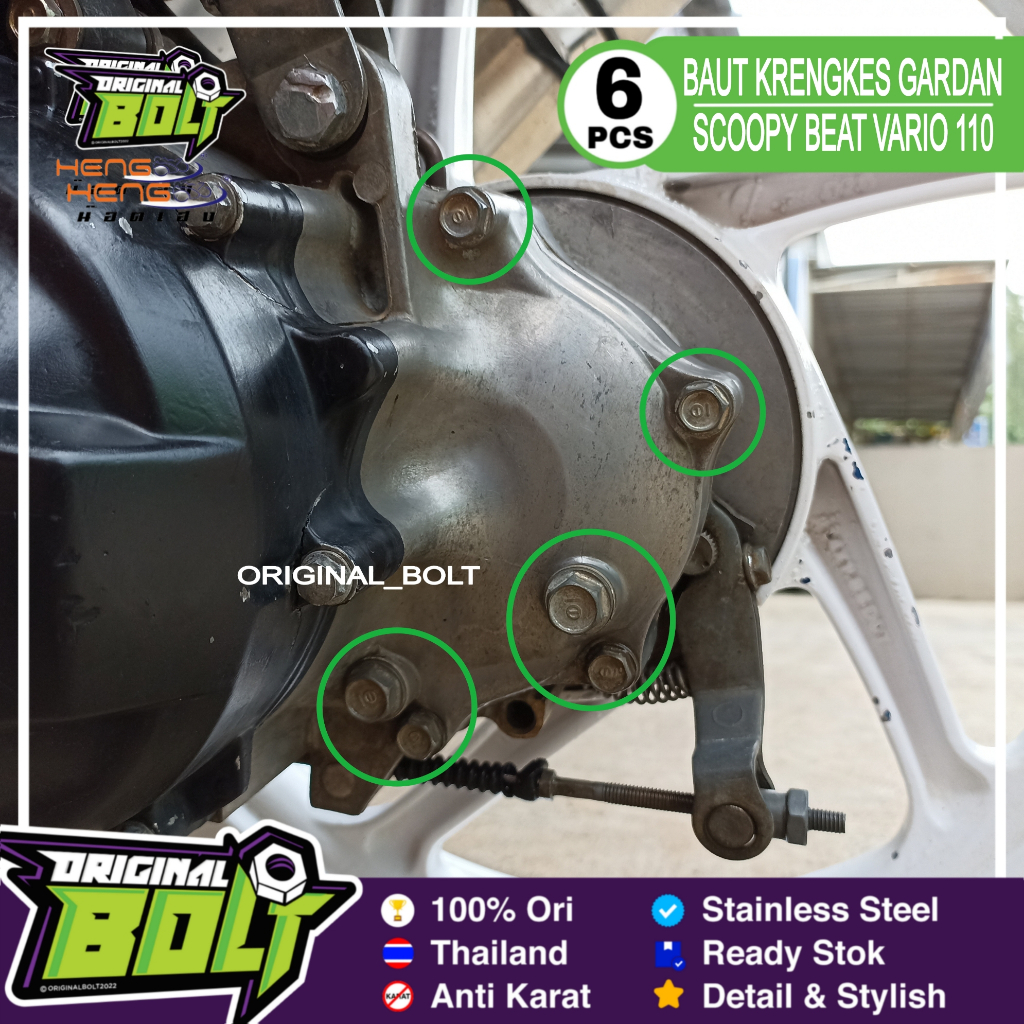 Jual [6 Pcs] Baut Set Krengkes Gardan Scoopy Beat Vario Karbu Fi ...