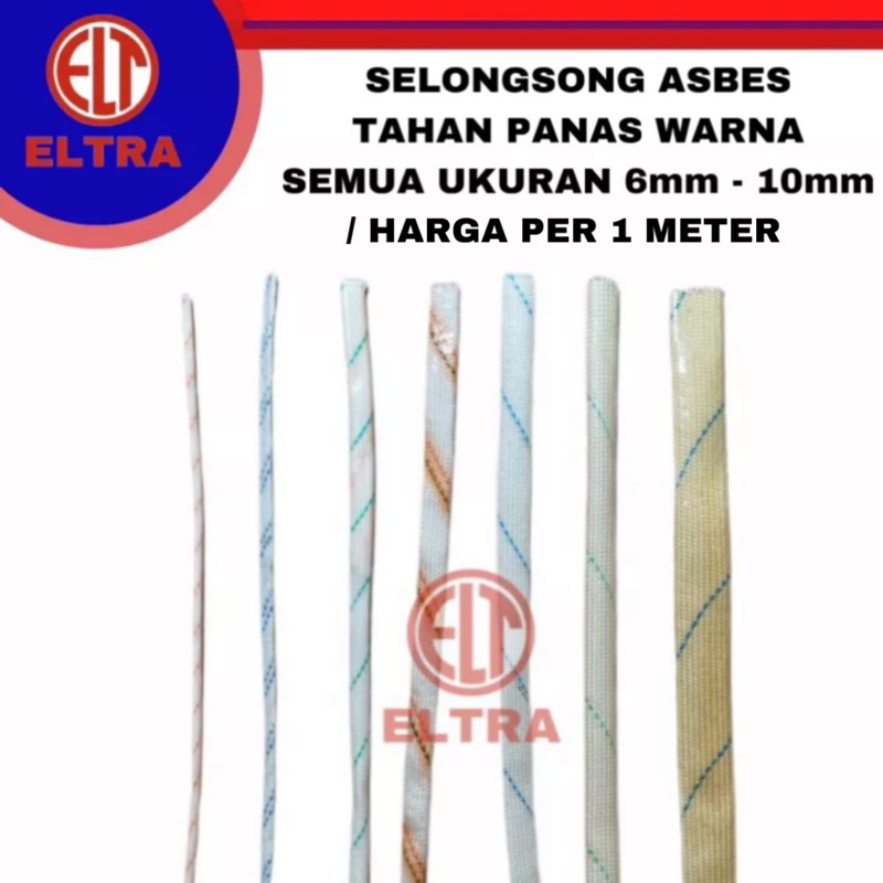Jual Selongsong kabel anti panas 6mm 8mm 10mm / pelindung tahan selang asbes dinamo asbestos ...