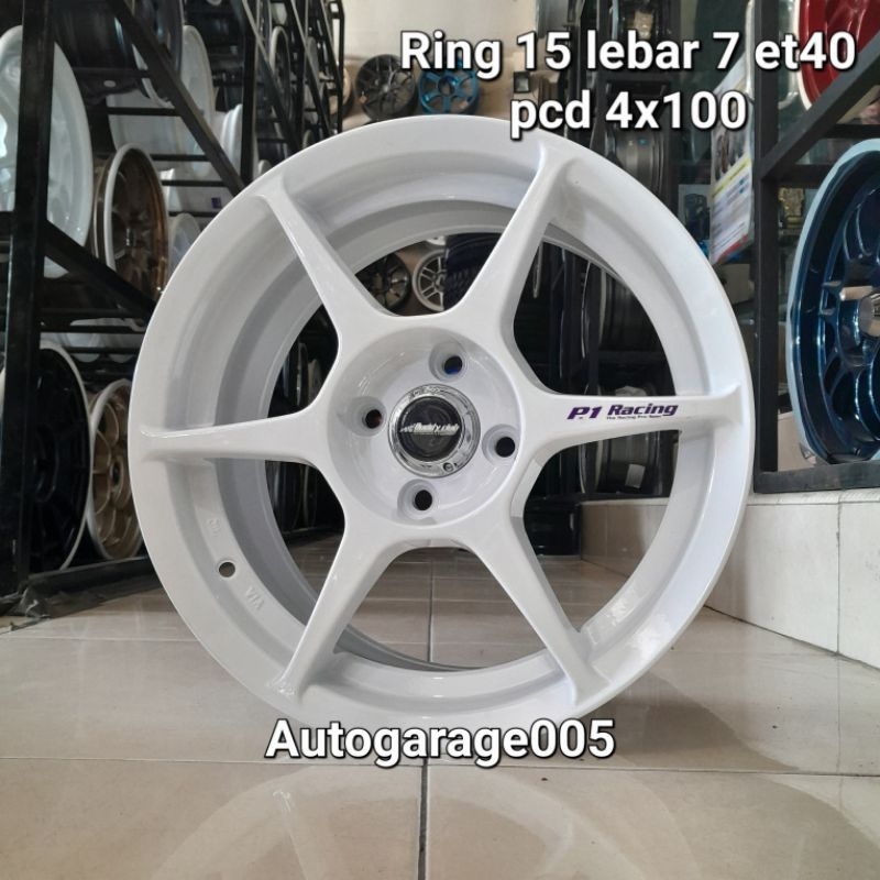 Jual Velg P1 buddy club ring 15 lebar 7 et40 pcd 4x100 white | Shopee ...
