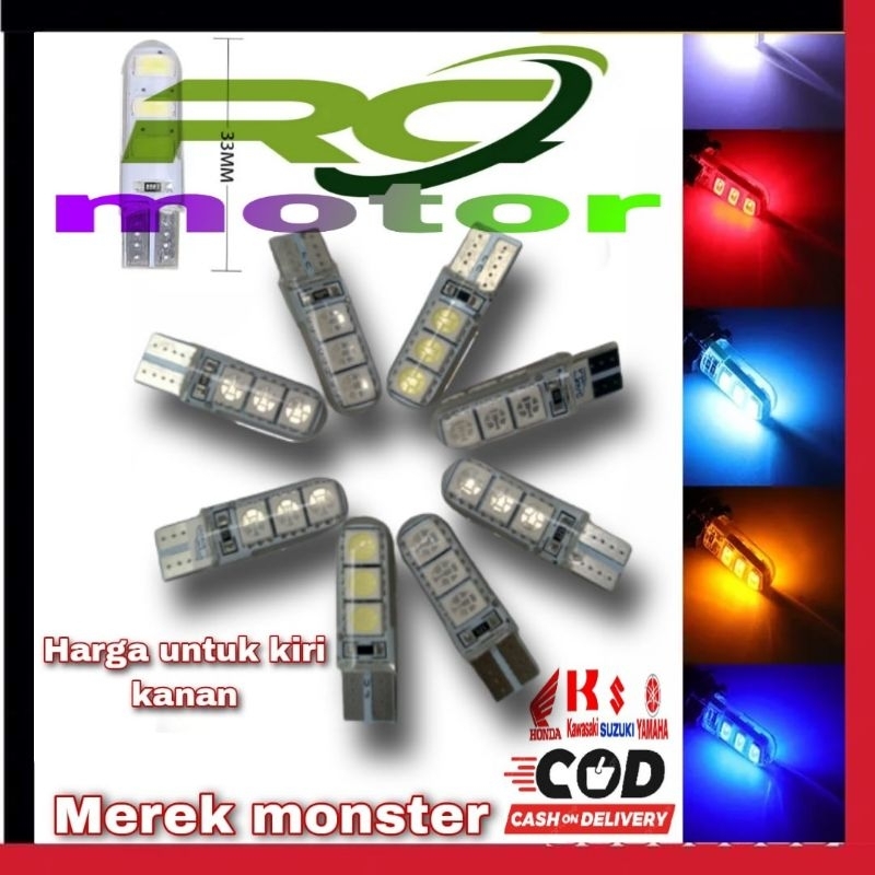 Jual Lampu led sein sen senja motor universal warna warni lampu rinting ...