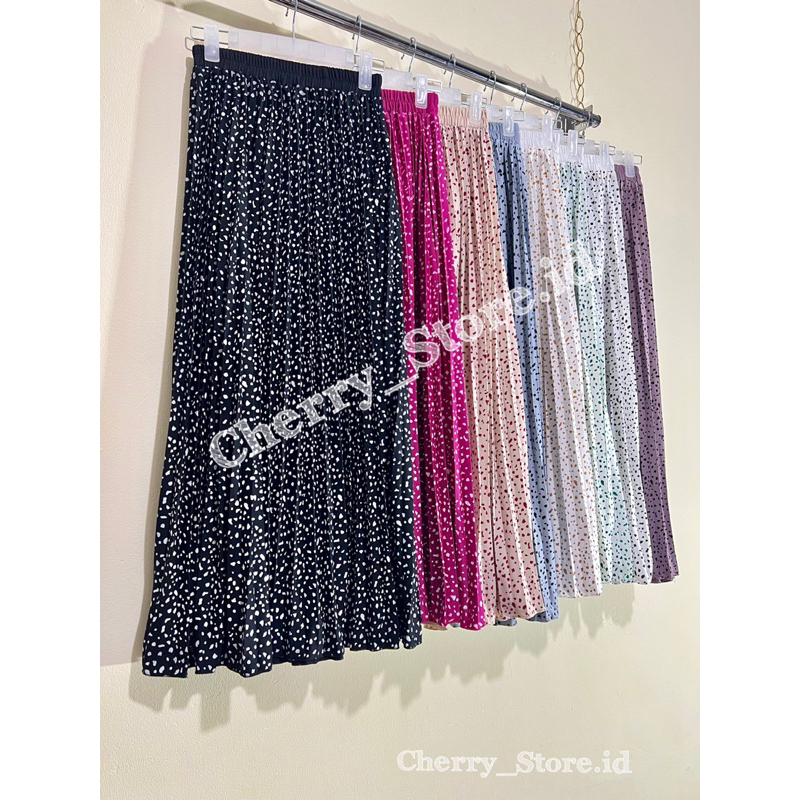 Jual Cherry_ Pleated skirt korean style | rok plisket wanita | rok panjang wanita | Shopee Indonesia