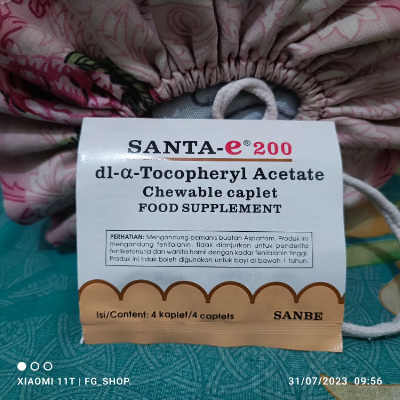 Jual Santa e 200 vitamin e Sanbe Chewable Caplet Santa-e 200 | Shopee ...