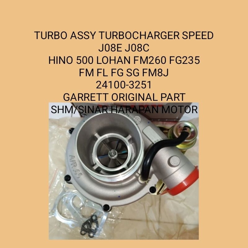 Jual TURBO KOMPLIT J08E J08C HINO LOHAN FG235 FL260 24100-3251 GARRETT ...