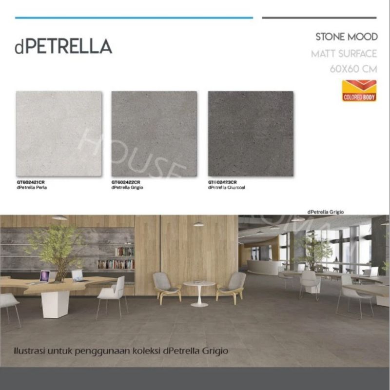 Jual Roman Granit dPetrella 60x60 charcoal / dPetrella grigio ...