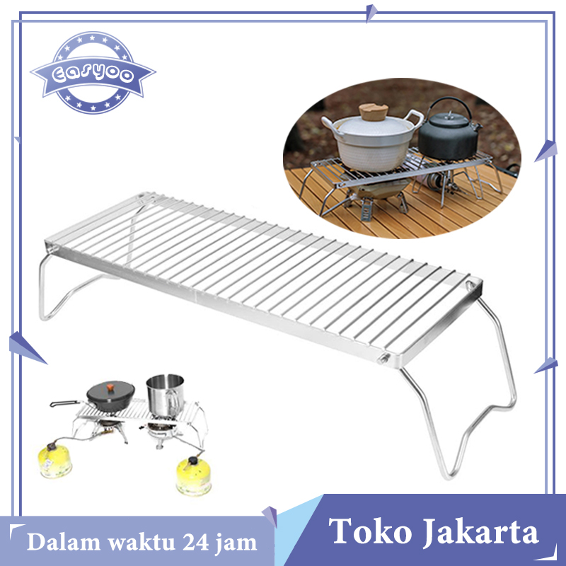 Jual Folding BBQ Grill Rack Stainless Mini Barbecue Grill Stove Stand ...