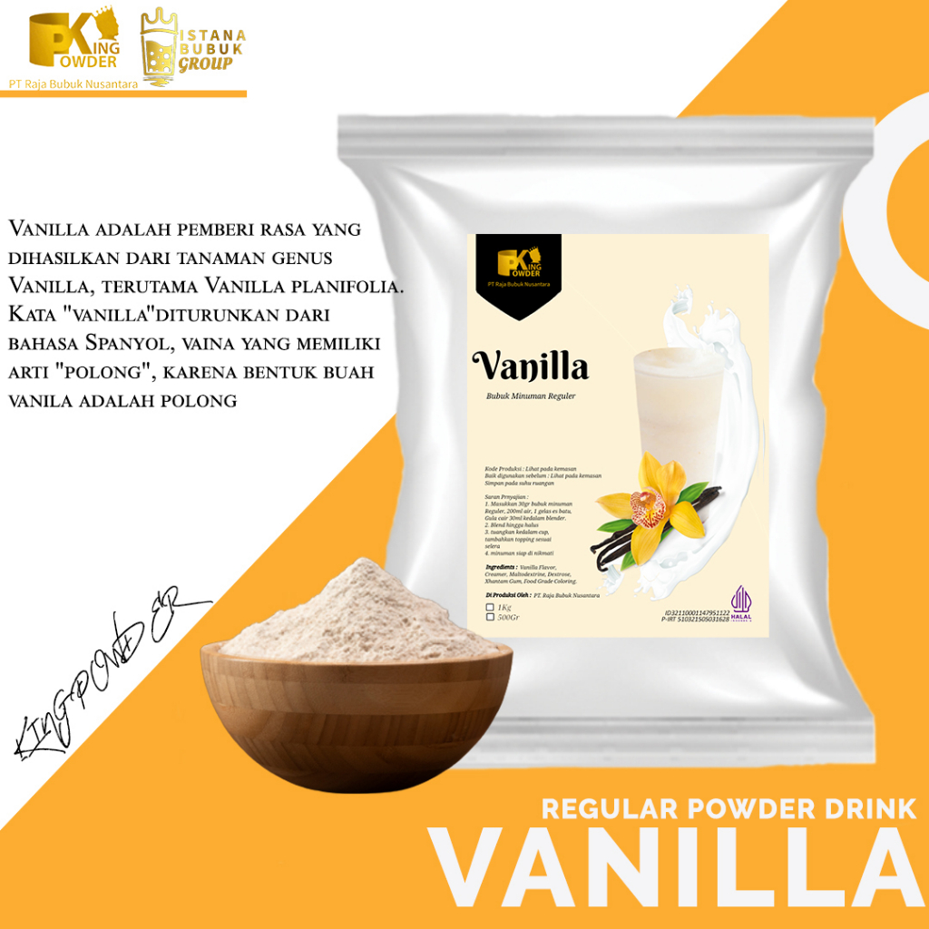 Jual Bubuk Minuman Vanilla 1kg Bubuk Rasa Vanilla Powder Drink Vanilla 1kg Serbuk Rasa Vanilla ...