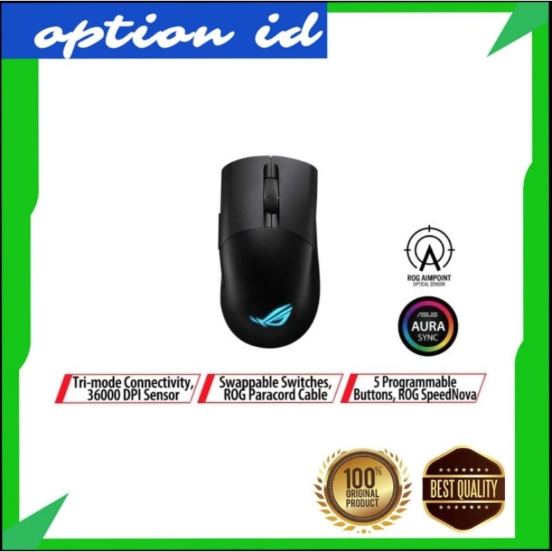 Jual ASUS ROG KERIS AimPoint RGB Wireless | Aim Point USB Black - Mouse ...