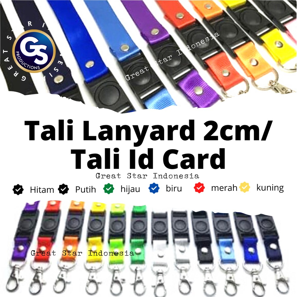 Jual Tali Lanyard Stopper Kotak 2cm / tali id card Stopper Kotak ...