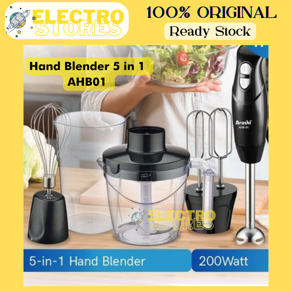 Jual ARASHI Hand Blender 5 in 1 AHB01 / blender tangan AHB 01 / Arashi ...