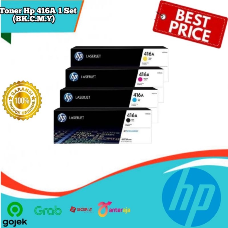 Jual Paket Toner HP 416A Black + Color 1 Set Original LaserJet ...