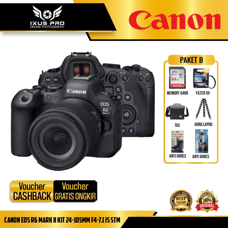 Jual Canon EOS R6 Mark II kit 24-105mm f4-7.1 IS STM R6 II 24-105 mm ...