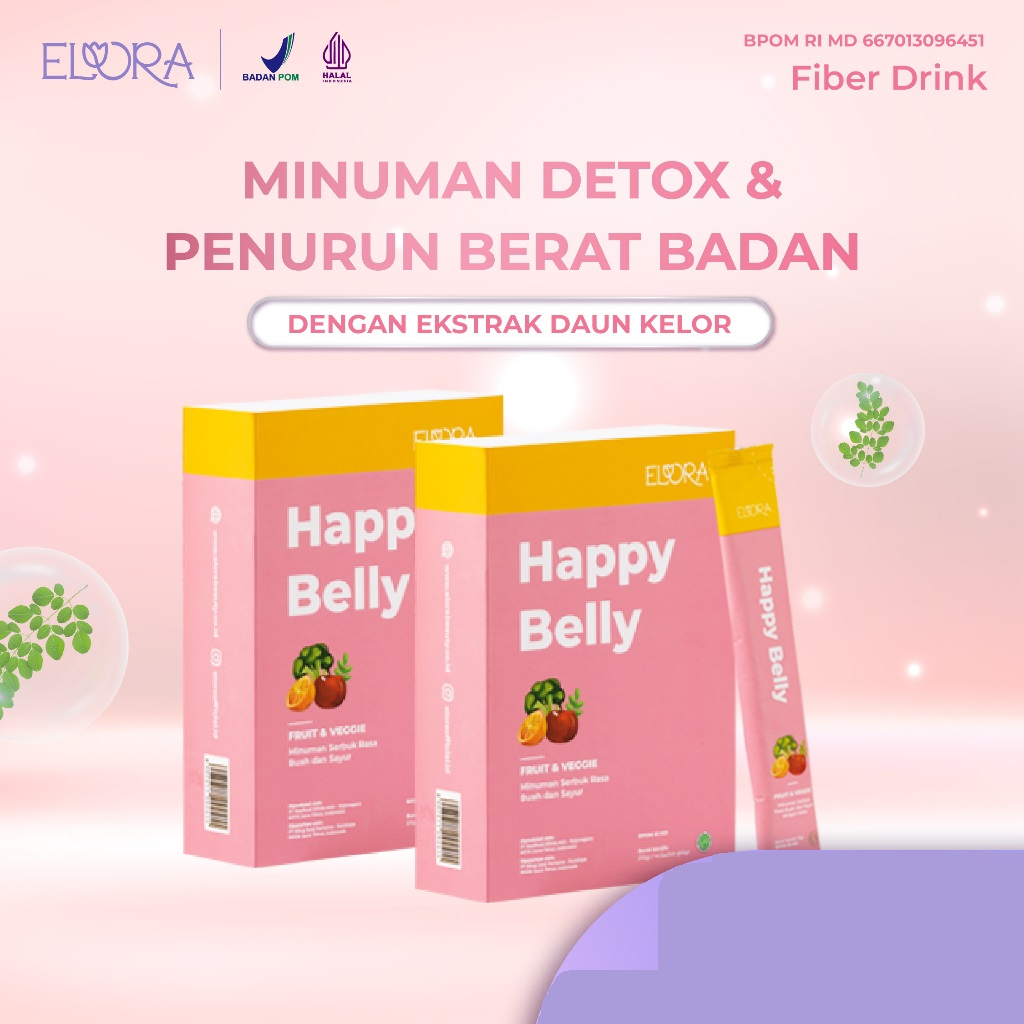 Jual [1 Box 14 Sachet] ELORA FIBER DRINK / Minuman Pelangsing Diet ...