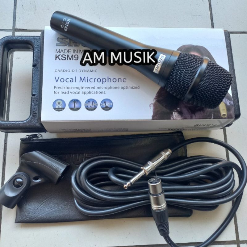 Jual MIKROFON MIC SHURE KSM 9 HITAM PLUS KOPER MADE IN MEXICO KSM9 ...