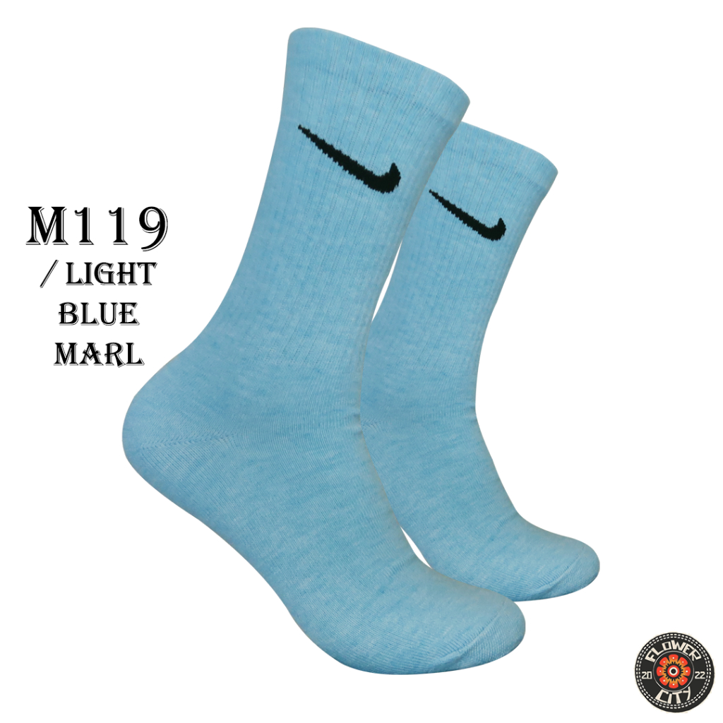 Jual Kaos Kaki Oldschool Motif Nike (Light Blue Marl) (4LAYER BENANG ...